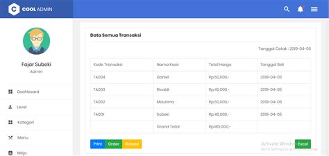 Aplikasi Kasir Restoran Dan Pelayanan Berbasis Web Sistem Administrasi Source Code Website Images