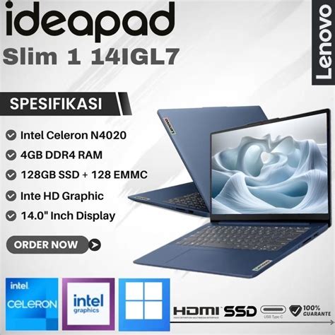 Jual Lenovo Ideapad Slim I Intel N Gb Ram Gb Wifi Windows Layar Inch Hd Laptop