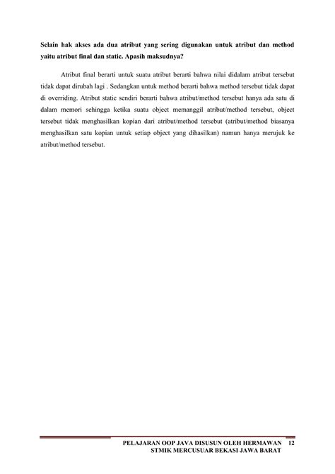 Pelajaran Oop Java Ii Pengertian Method Dan Cara Pembuatan Method By