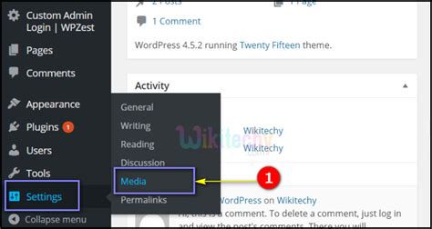 Wordpress Settings Media Screen Wordpress Tutorial Wikitechy