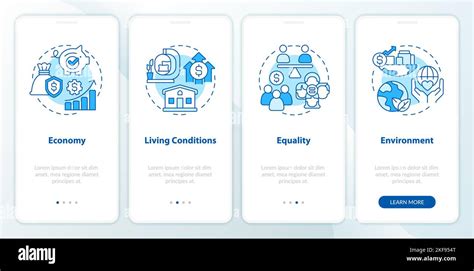 Inclusive Development Index Blue Onboarding Mobile App Screen Stock Vector Image And Art Alamy
