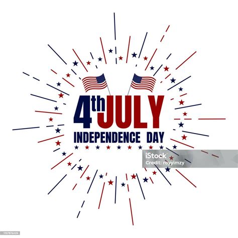 7 월 4 일 해피 Usa 독립 기념일 플래그 배너 포스터 브로셔 인사말 카드 디자인 벡터 일러스트레이션 7월에 대한 스톡 벡터 아트 및 기타 이미지 Istock