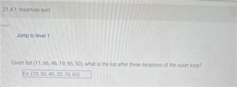 Solved Jump To Level 1 Given List 116646199550 What