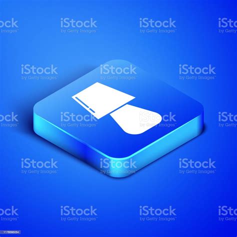 파란색 배경에 격리된 등각투영 테이블 램프 아이콘입니다 파란색 사각형 버튼입니다 벡터 일러스트레이션 0명에 대한 스톡 벡터 아트 및 기타 이미지 Istock