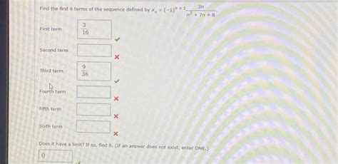 Solved Find The First 6 Terms Of The Sequence Defined By A