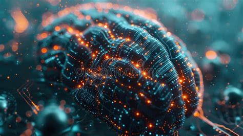Computer Generated Image Of A Brain Generative Ai Stock Image Image