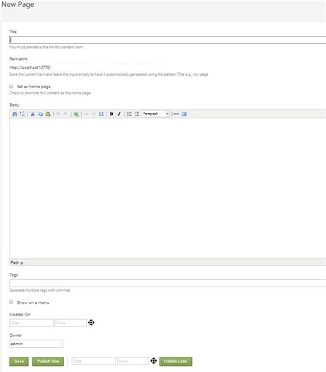 Creating Pages In Orchard Cms Orchard Project Orchard Cms Learn