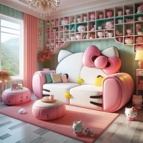 Add A Bit Cuteness To Your Home Hello Kitty Inspired Sofa Takes Center