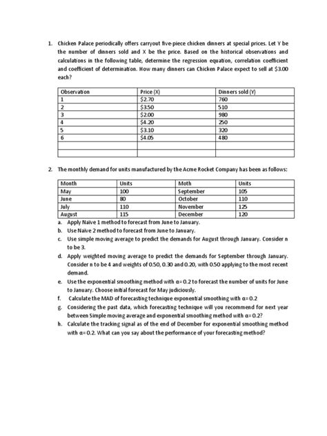 Assignment On Forecasting Pdf Forecasting Moving Average