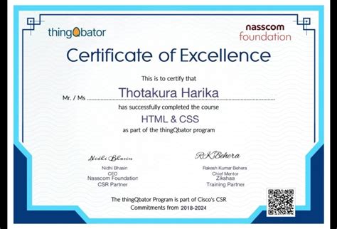 Thotakura Harika On Linkedin Nasscom Html Css