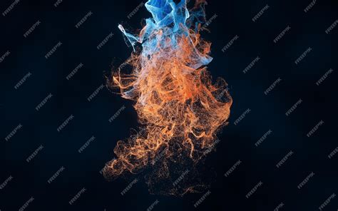 Premium Photo Abstract Wave Particles Diffuse Powder 3d Rendering