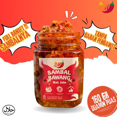 Jual Termurah 160gr Sambal Bawang Sambal Mak Jolie Sambalpedas Sambalbawang Samballauk Sambel