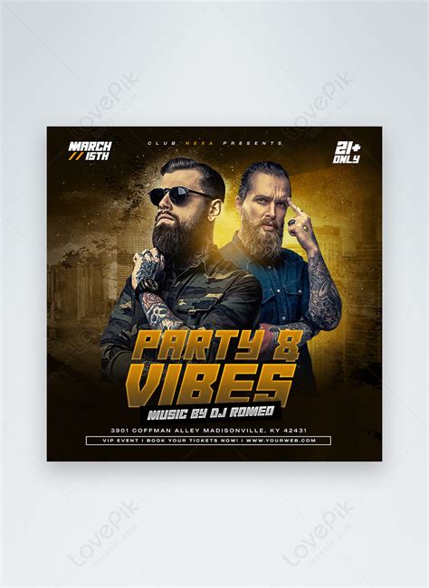 Dj 클럽 파티 바이브 배너 템플릿 이미지 사진 450170070 무료 다운로드