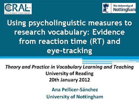 Using Psycholinguistic Measures To Research Vocabulary Evidence From