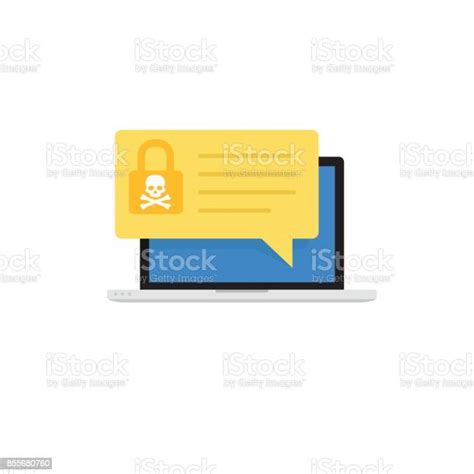 맬웨어 알림 노트북입니다 랜 섬 공격 알림 노트북 화면입니다 네트워크 취약점 탐지 개념 개념에 대한 스톡 벡터 아트 및 기타 이미지 개념 경계 표지 기민 Istock