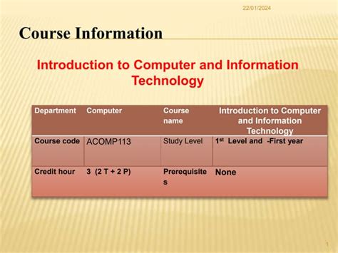 Lec 1 Introduction To Computer And Information Technology 1pptx