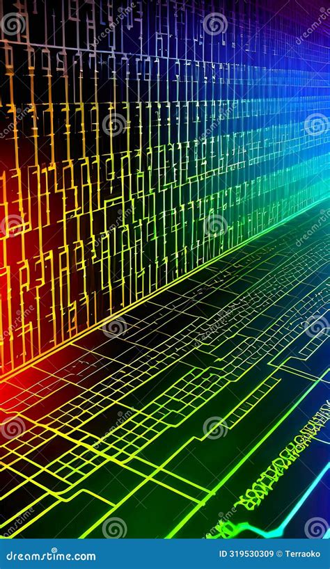 Digital Background Of Technological Operations Digital Code Flow