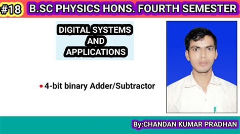 Digital Systems And Applications 4 Bit Binary Adder Subtractor Youtube