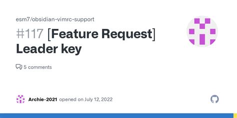 Feature Request Leader Key Issue 117 Esm7 Obsidian Vimrc Support