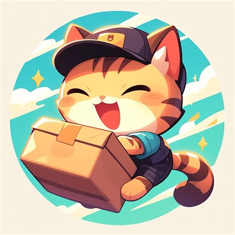 Premium Vector A Fast Cat Delivery Cartoon Style