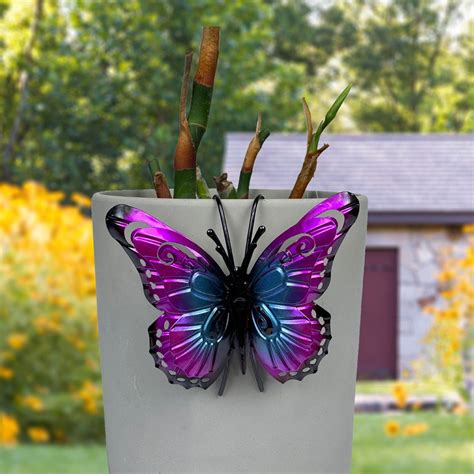 Bmnokb Plant Pot Decorations Flower Pot Decorations Metal Colorful