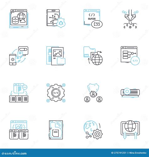 Internet Security Linear Icons Set Firewall Encryption Malware Phishing Spam Antivirus