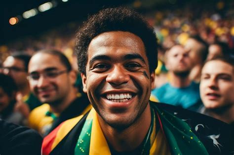 View Of Football Fan At A Match Ai Generated Image