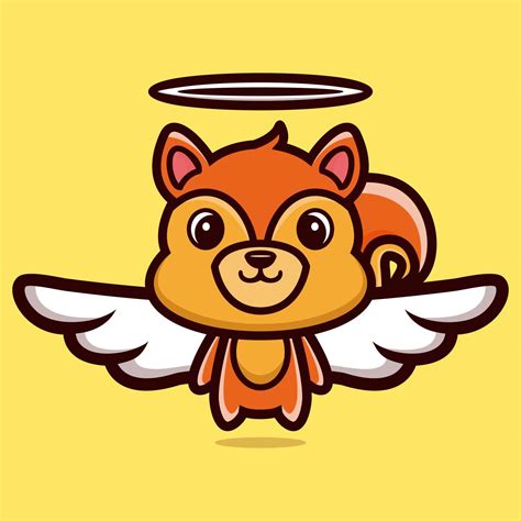 Cute Squirrel Angel Cartoon Character Design Premium Vector 8668622