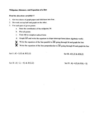 Solved Midpoint Distance And Equation Of A Line Read The