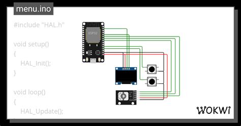 Oled Menu Wokwi Esp32 Stm32 Arduino Simulator