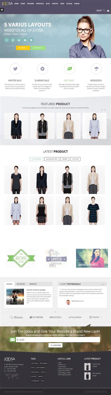 Joosa Responsive Ultimate Joomla Multipurpose Template