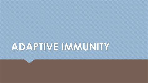 Adaptive Immunity Human Health And Disease Powerpoint Ppt