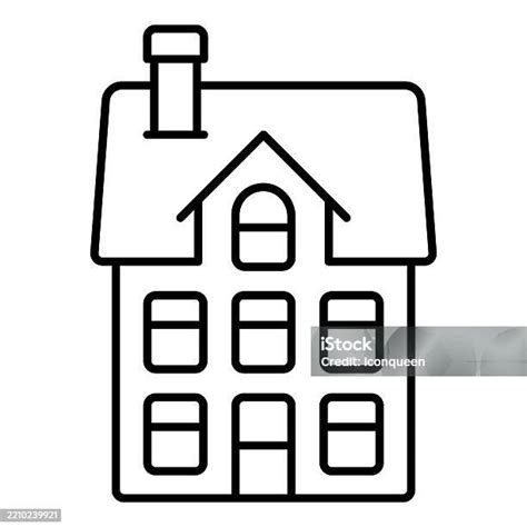3 층 집 얇은 선 아이콘 부동산 개념 벡터 그래픽입니다 흰색 배경에 코티지 건물 간판 스타일 모바일 또는 디자인 3 명에 대한 스톡 벡터 아트 및 기타 이미지 Istock