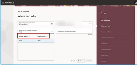 How To Hide Actionaction Reason Code Column In Drop Down In When And Why Section On Redwood
