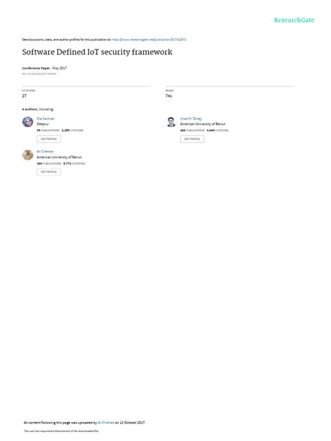 Software Defined Iot Security Framework Article Pdf Internet Of Things Computer Network