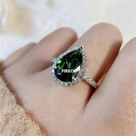 Lab Created Emerald Art Ring Etsy