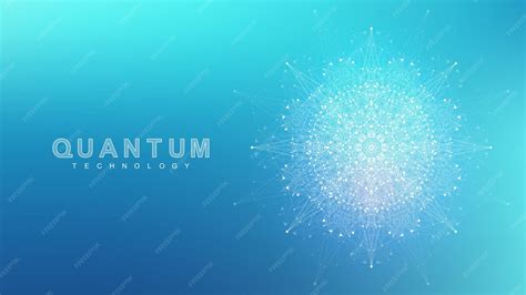 premium vector quantum computer innovation technology concept sphere explosion background deep
