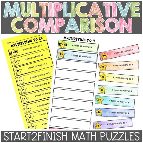 Multiplicative Comparison Math Puzzles And Game