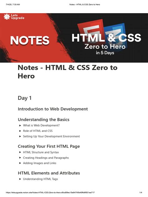 Notes Html And Css Zero To Hero Pdf Html Html Element