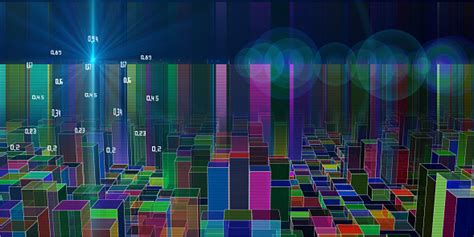 추상 적인 인포 그래픽 다채로운 병렬 병렬 및 어두운 배경에 눈부신 라인데이터 데이터 차트입니다 빅 데이터 3d 그리드 데이터 차트 개념 0명에 대한 스톡 벡터 아트 및