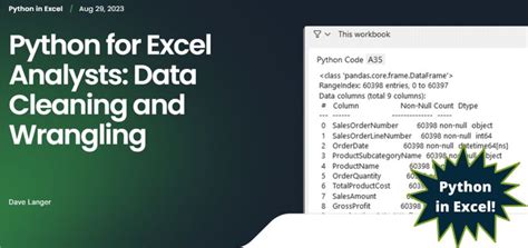 Dave On Data On Linkedin Running Python Code Inside Microsoft Excel