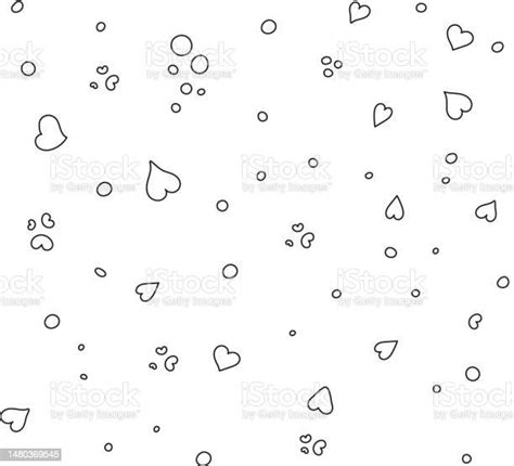하트와 원이 있는 매끄러운 패턴 낙서 반복되는 흑백 벡터 그림입니다 0명에 대한 스톡 벡터 아트 및 기타 이미지 0명 가리기 공예 Istock