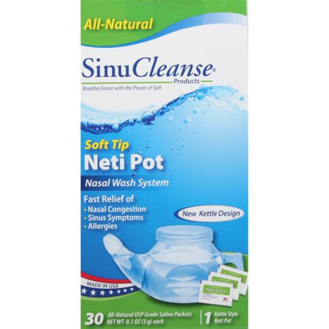 Sinucleanse Nasal Wash System All Natural Neti Pot Soft Tip Same Day Delivery Or Pickup