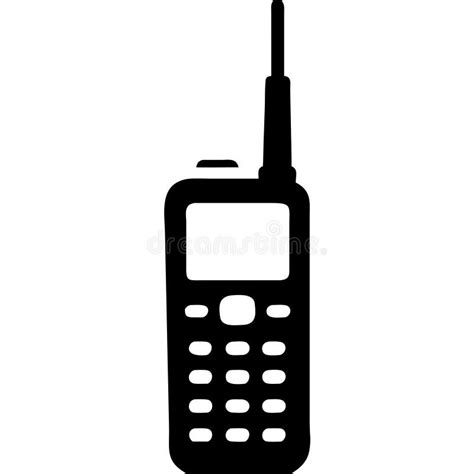 Vintage Mobile Phone Silhouette For Retro Design And Graphic Projects Stock Illustration