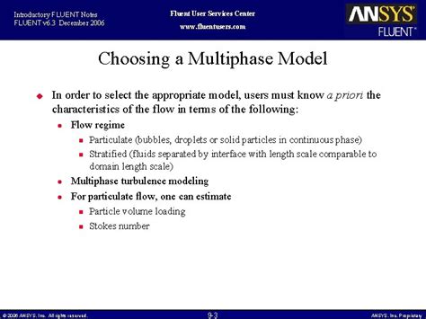 Modeling Multiphase Flows Introductory Fluent Training 2006 Ansys