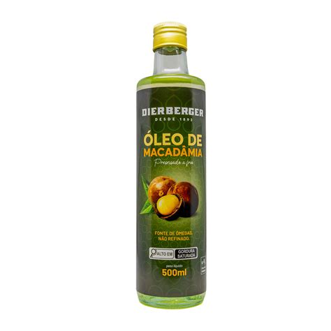 Óleo De Macadâmia 500ml Dierberger Fonte Natural De Ômegas Pressionado A Frio