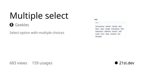 multiple select 21st dev discover share and craft ui components