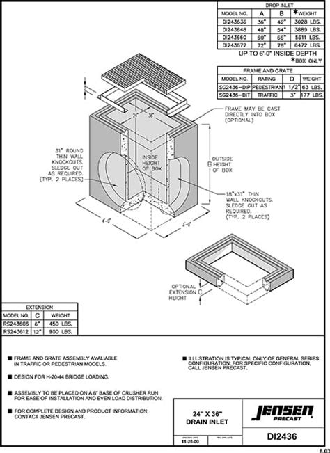 Drop Inlet 2436 Jensen Precast