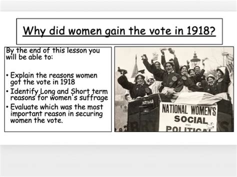 Womens Suffrage In Britain 5 Why Did Women Get The Vote In 1918