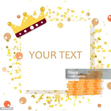 크리스마스 카드 파티 축 하 플랫 디자인 풍선 및 색종이 포스터 왕의 금과 돈 개념 추상적인 배경 벡터 일러스트 레이 션 0명에